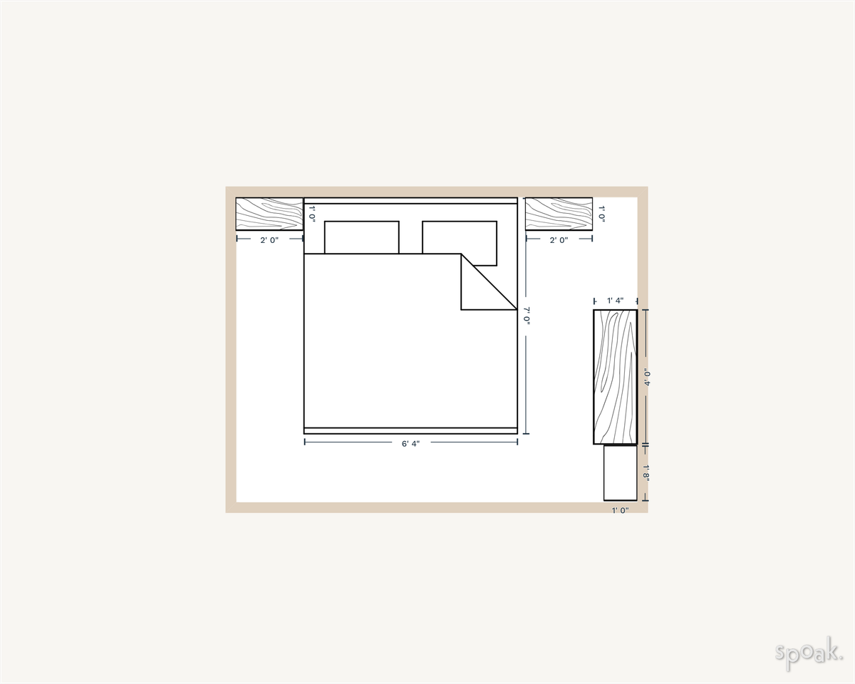 single bed floor plan icon