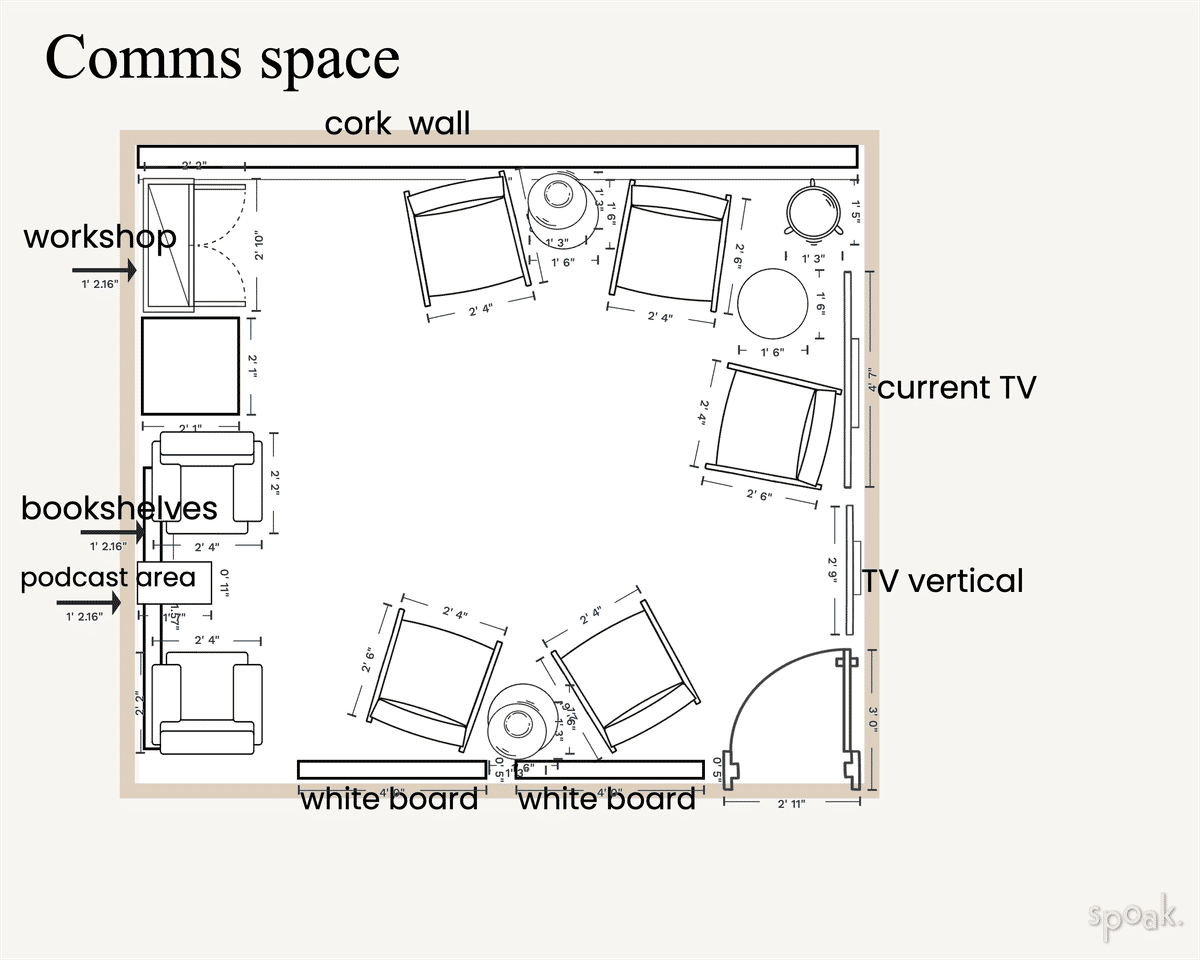 square dining room layout