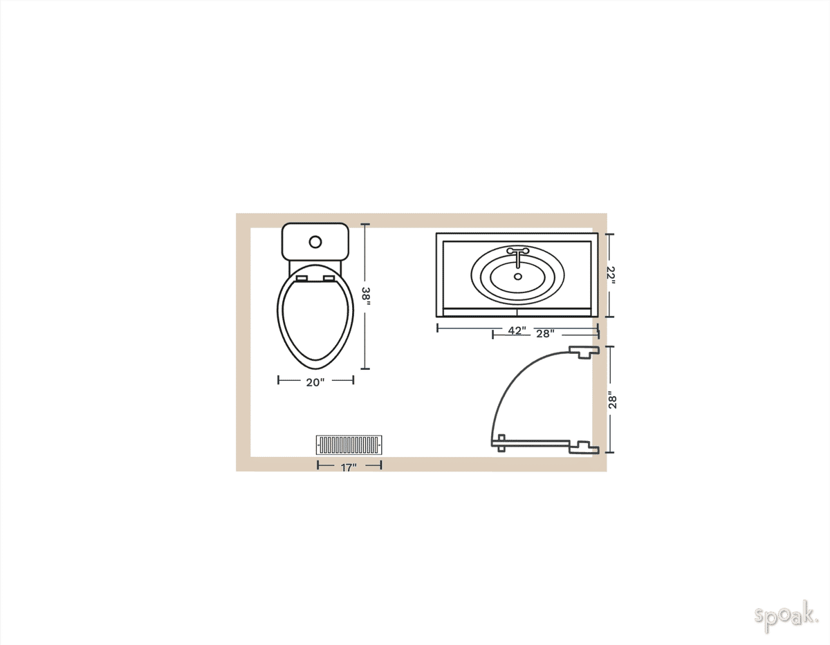Small half bathroom layouts and floor plan ideas.