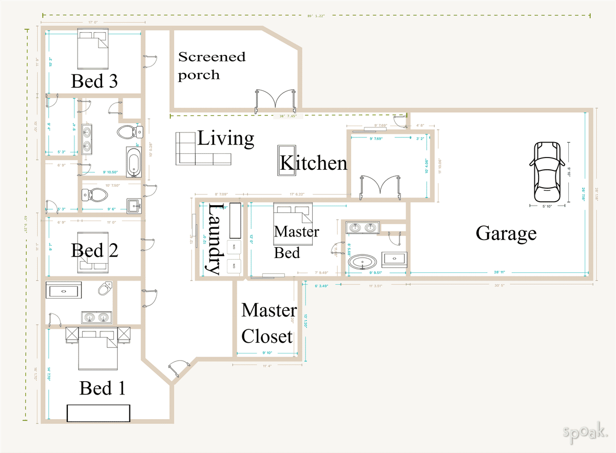 Single story house layouts and floor plan ideas.