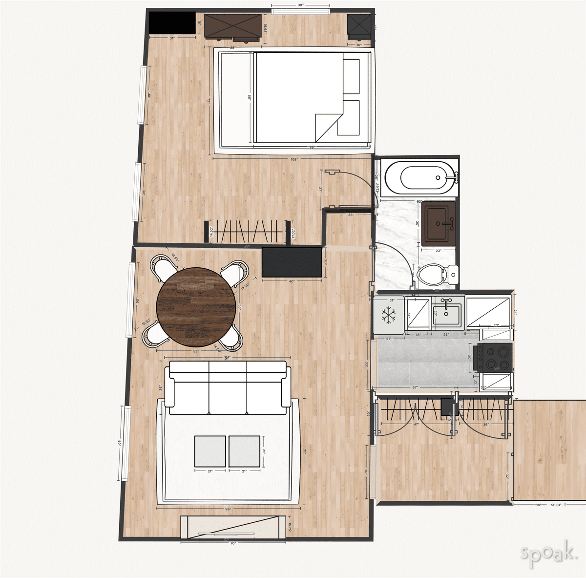 small flat layout ideas
