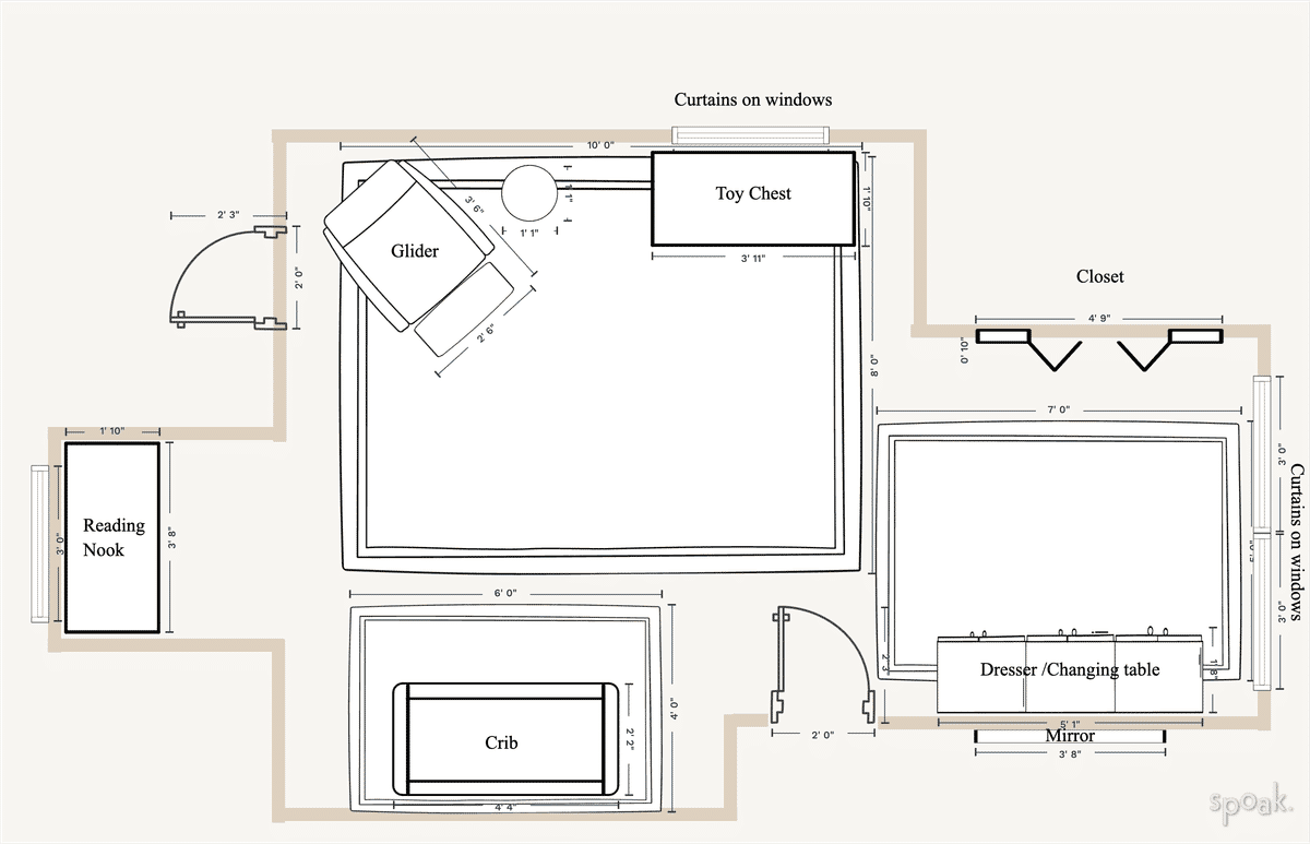 Nursery layouts and floor plan ideas.