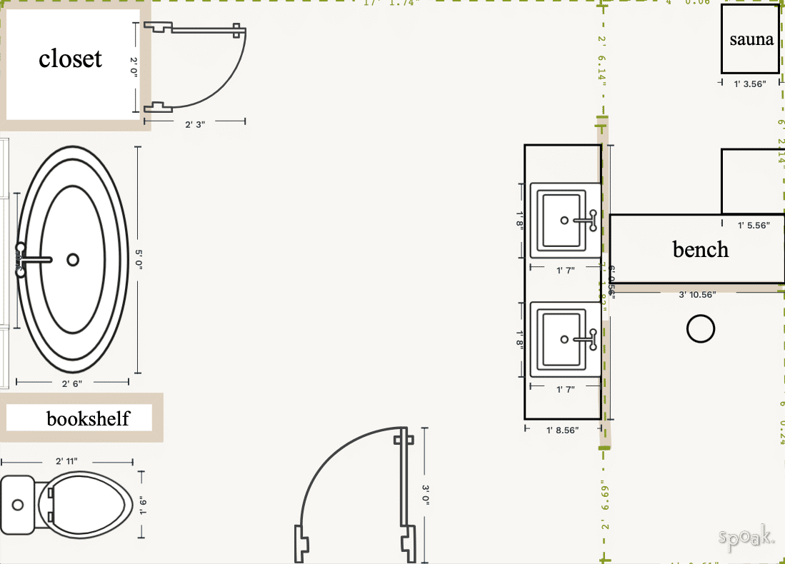 Small half bathroom layouts and floor plan ideas.