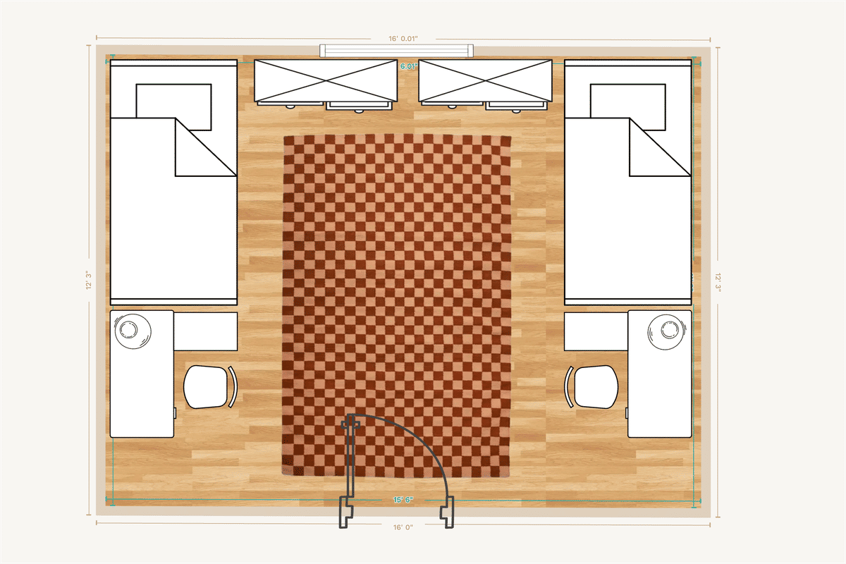 double dorm room layout