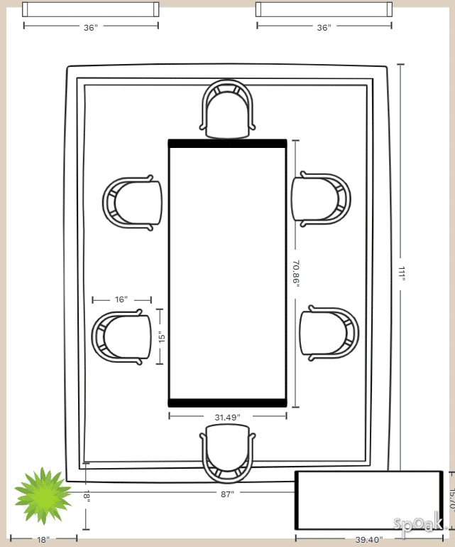 dining room layout dimensions