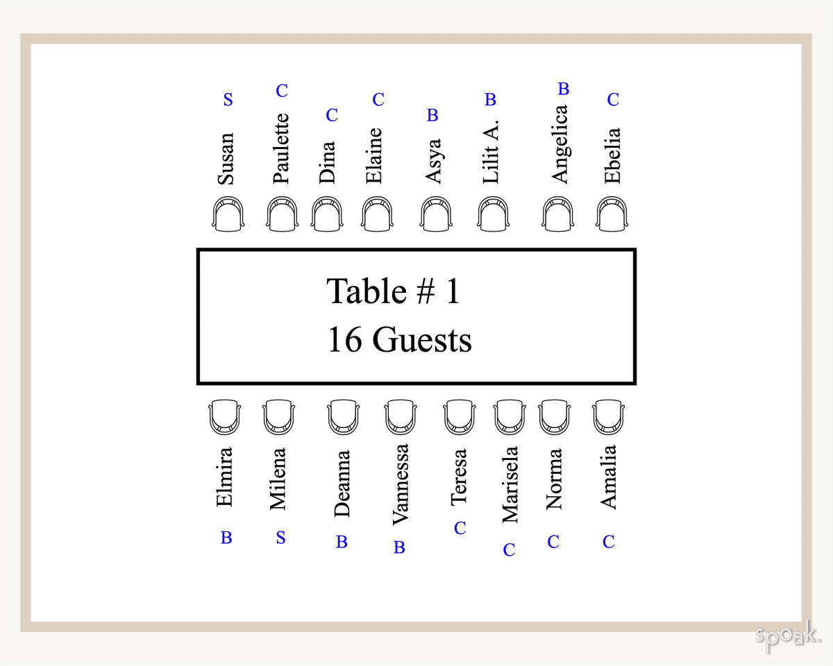 dining room seating chart