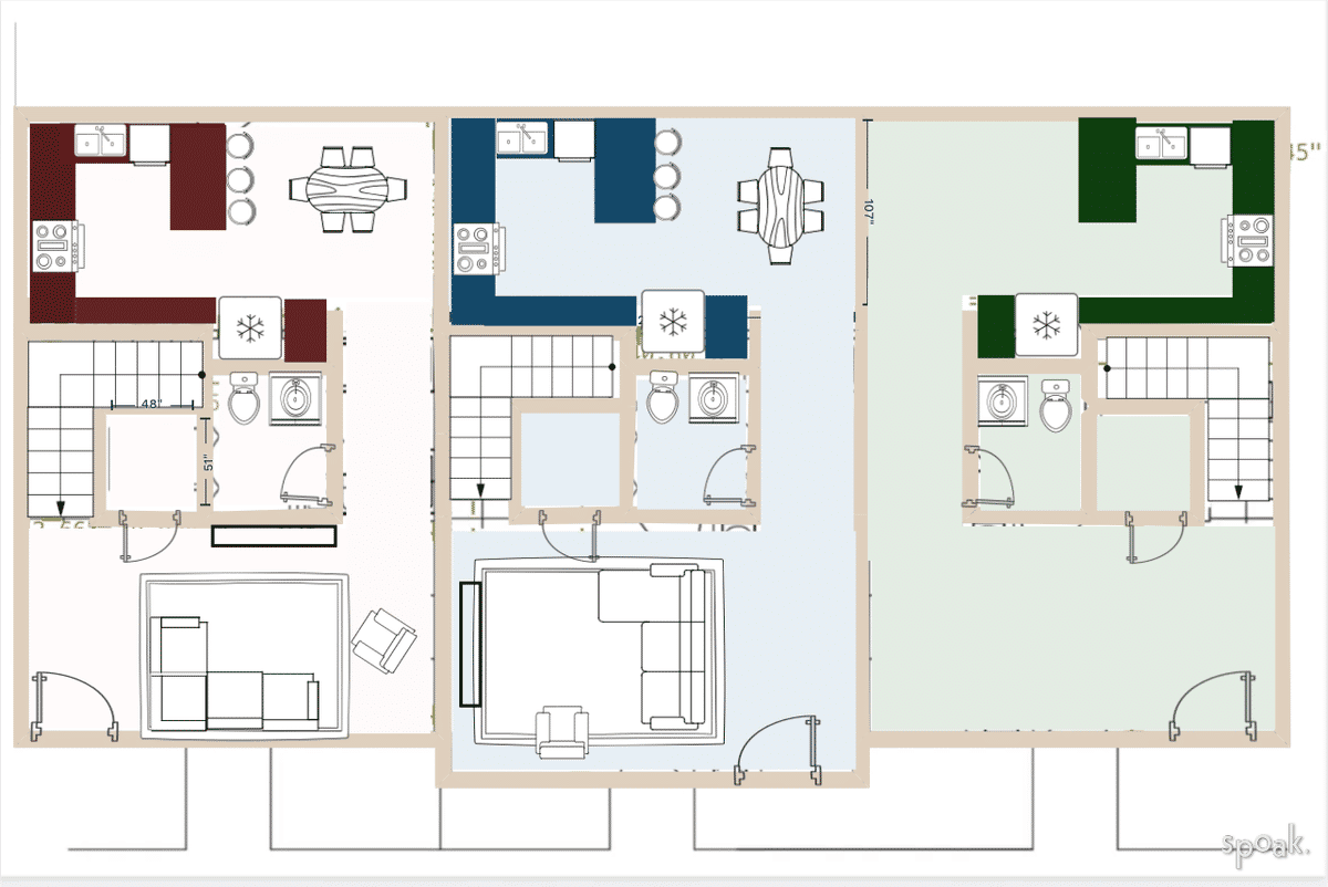 Multi story apartment layouts and floor plan ideas.
