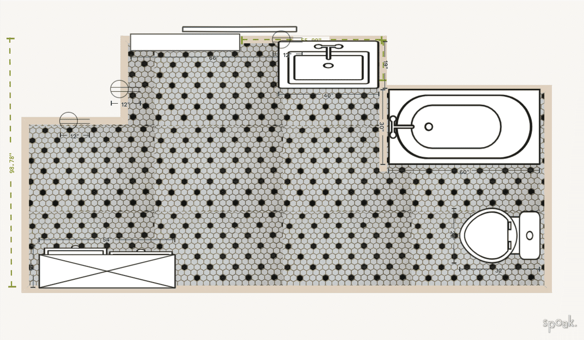 Bathroom layouts and floor plan ideas.