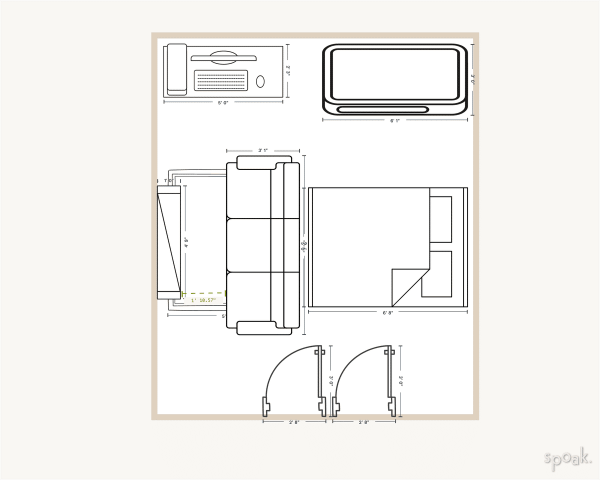 studio apartment dimensions