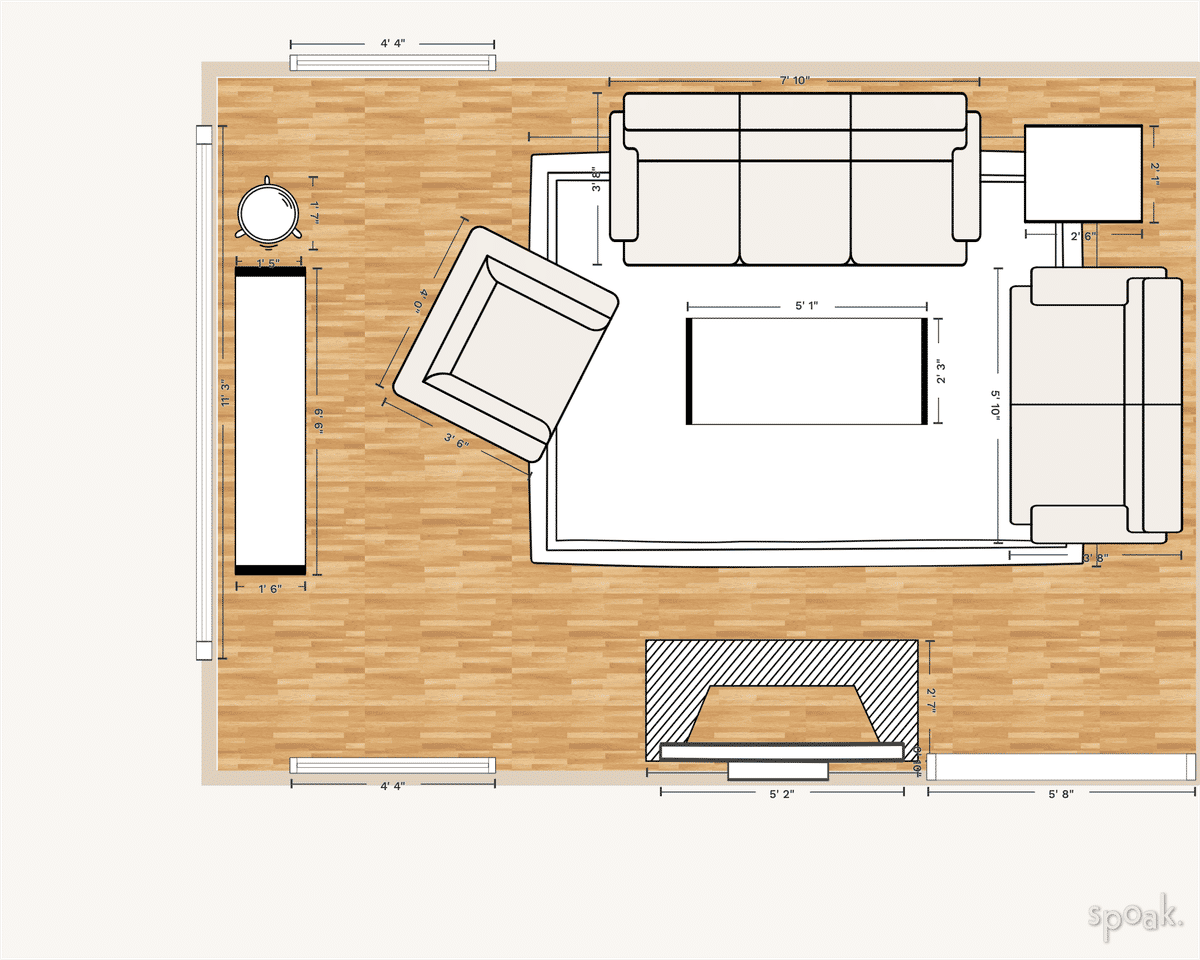open concept apartment layout