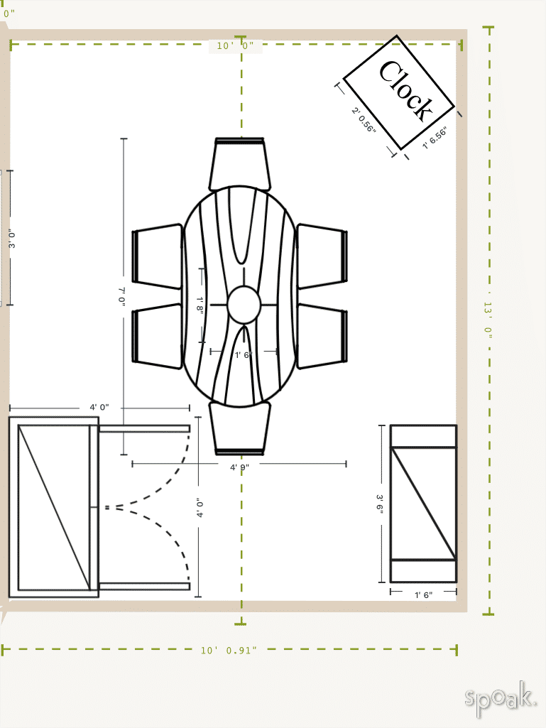 Dining room layouts and floor plan ideas.