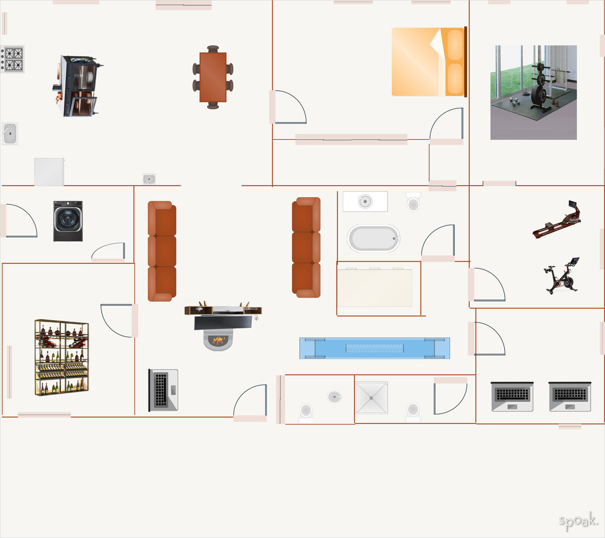 Bathroom layouts and floor plan ideas.