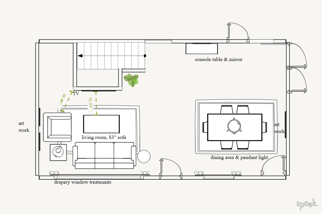 Family room layouts and floor plan ideas.