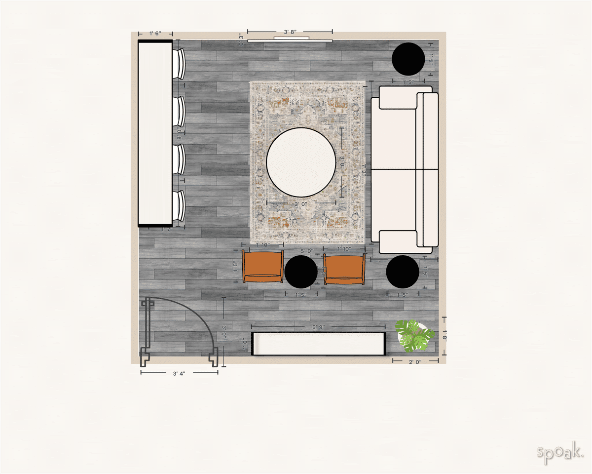 square dining room layout