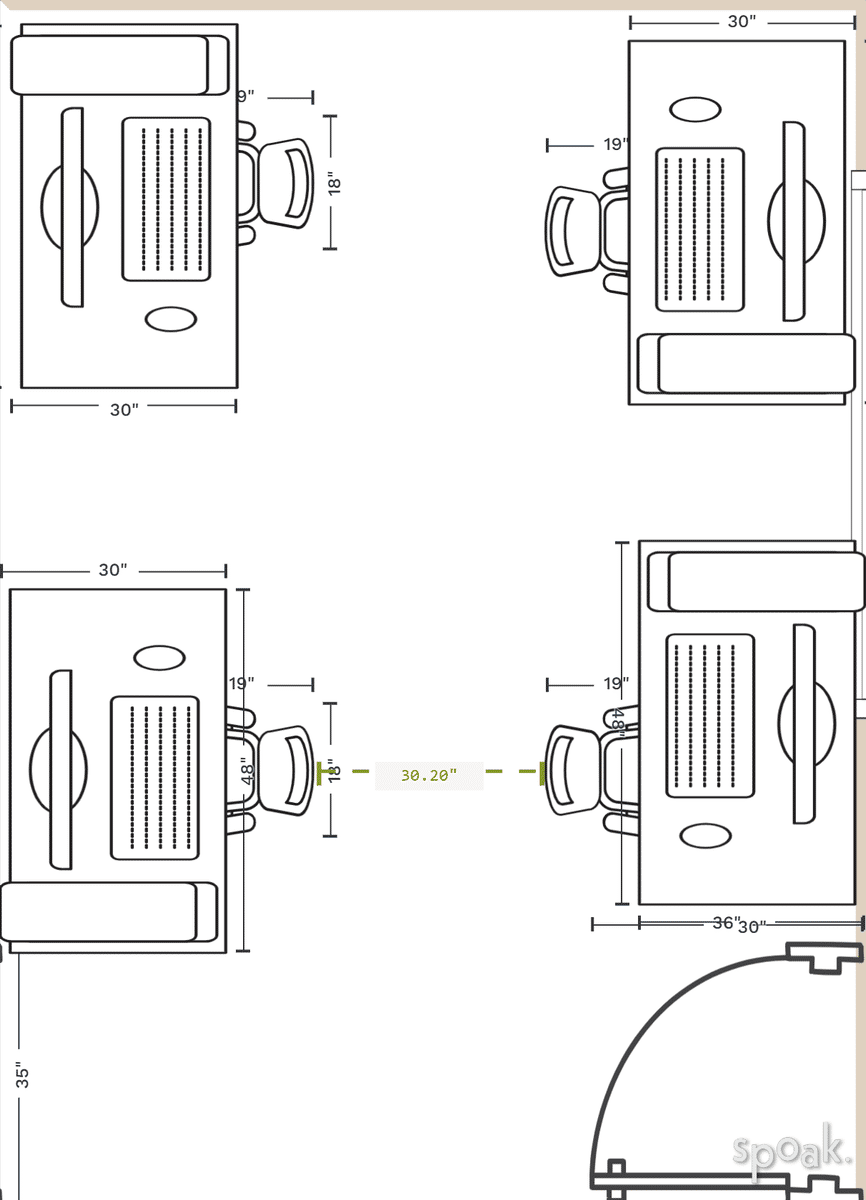 Rectangular office layouts and floor plan ideas.