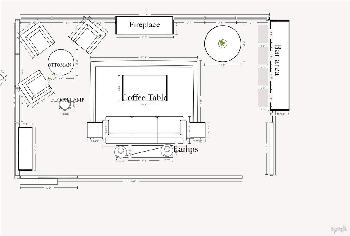 Family room layouts and floor plan ideas.