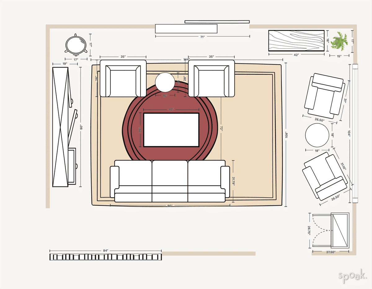 Family room layouts and floor plan ideas.