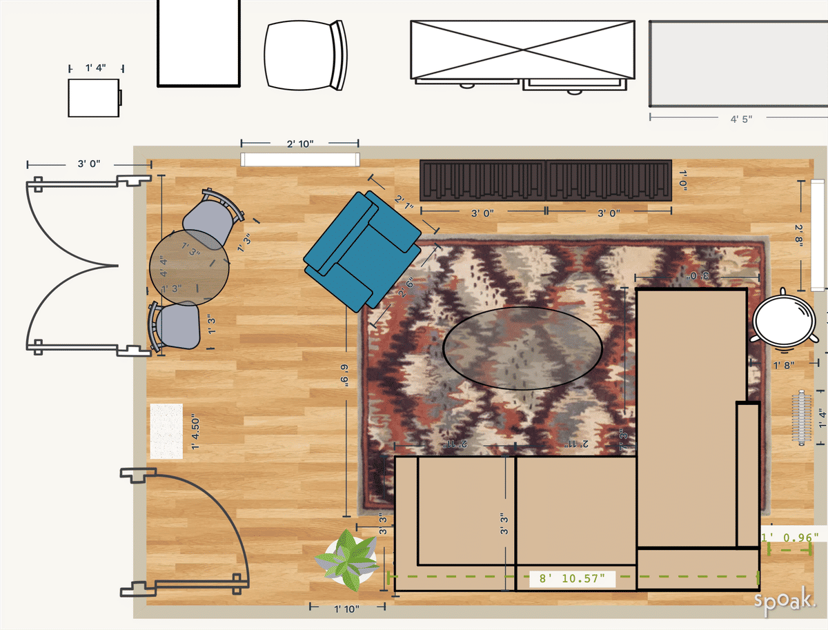Rectangular apartment layouts and floor plan ideas.