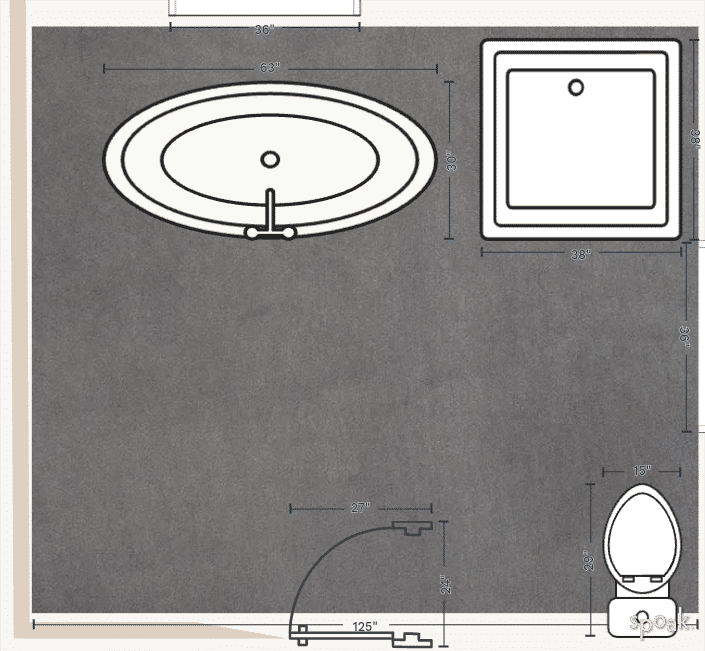 Guest bathroom layouts and floor plan ideas.
