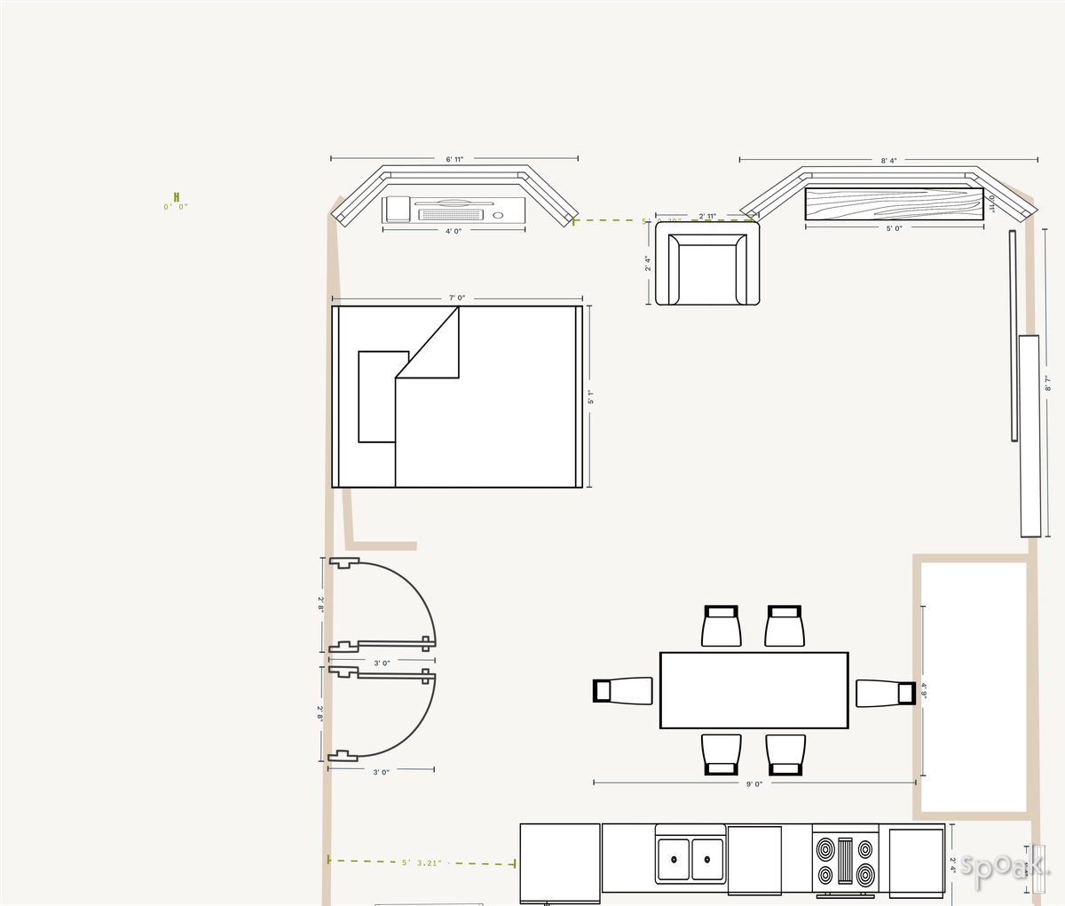 Rectangular apartment layouts and floor plan ideas.