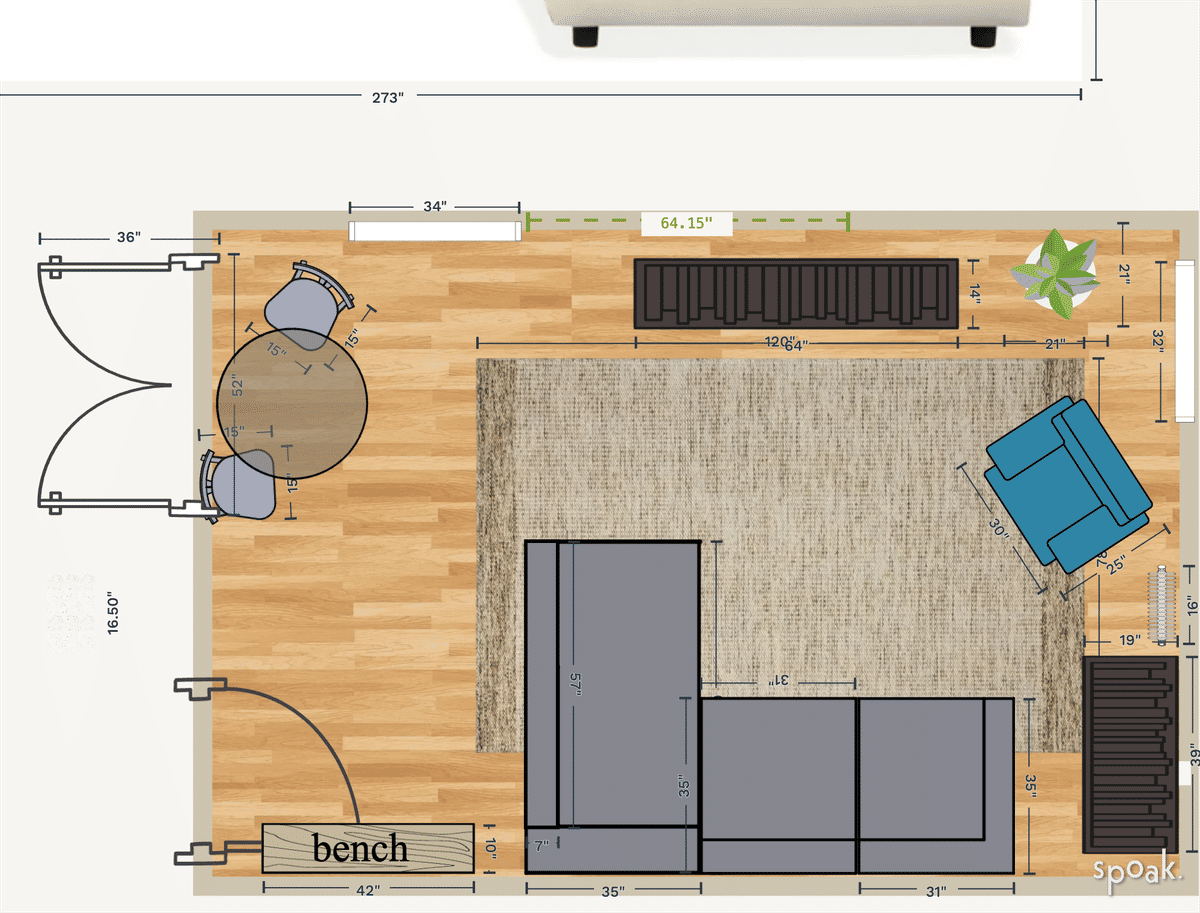 small studio apartment layout plan