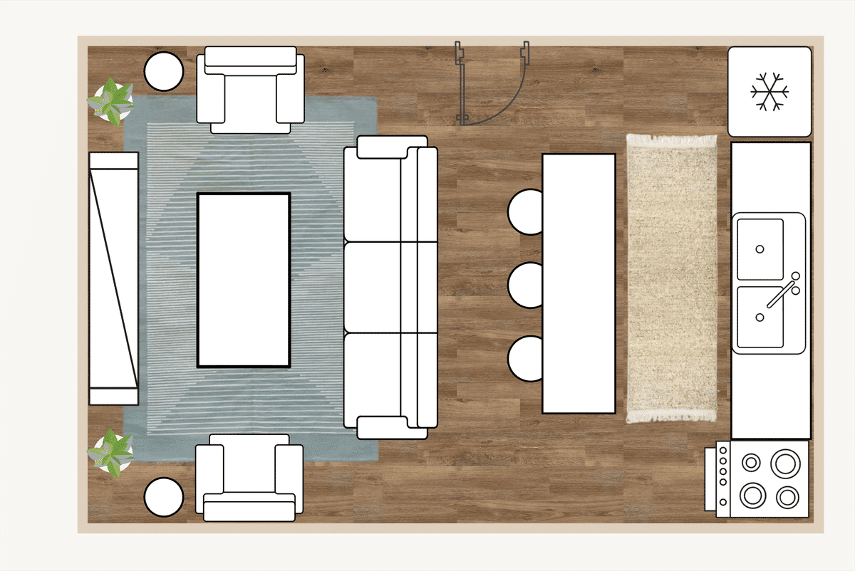 Open Kitchen Living Room Floor Plan Convex Partitioning Of An Open