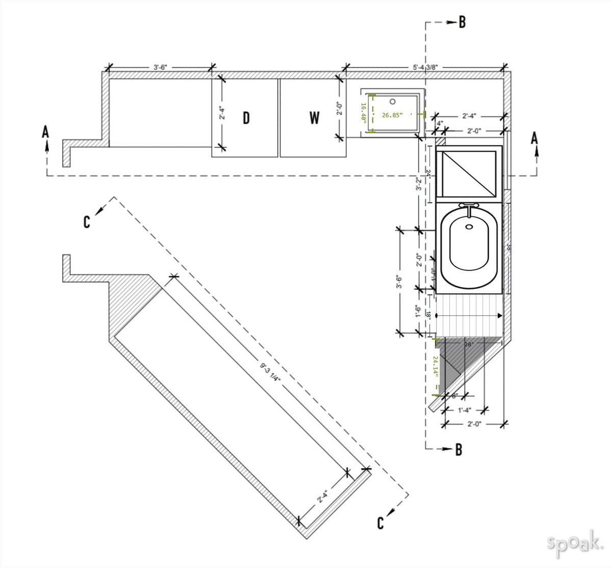 Laundry room layouts and floor plan ideas.